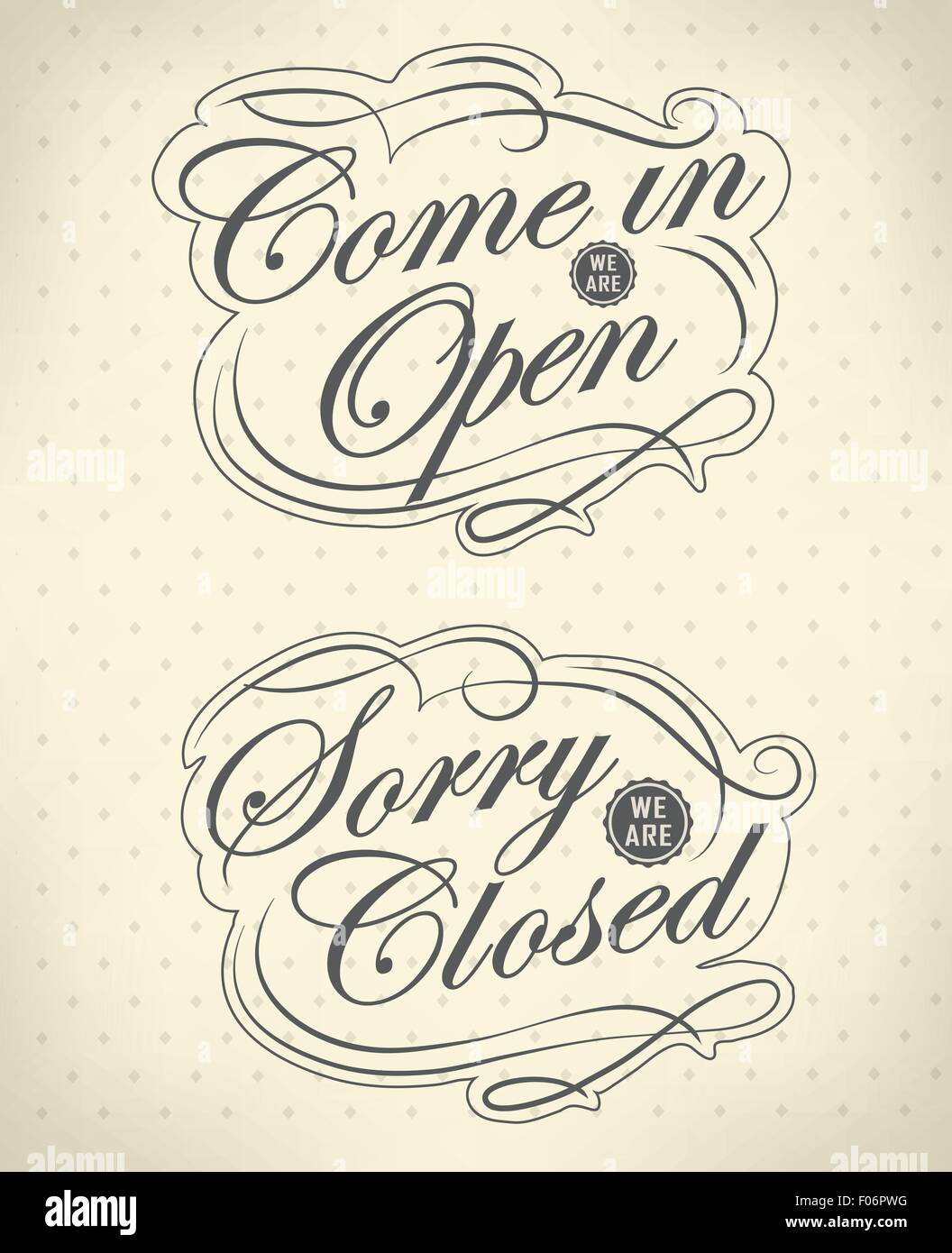 Open and Closed Vintage retro signs Stock Vector Image & Art - Alamy