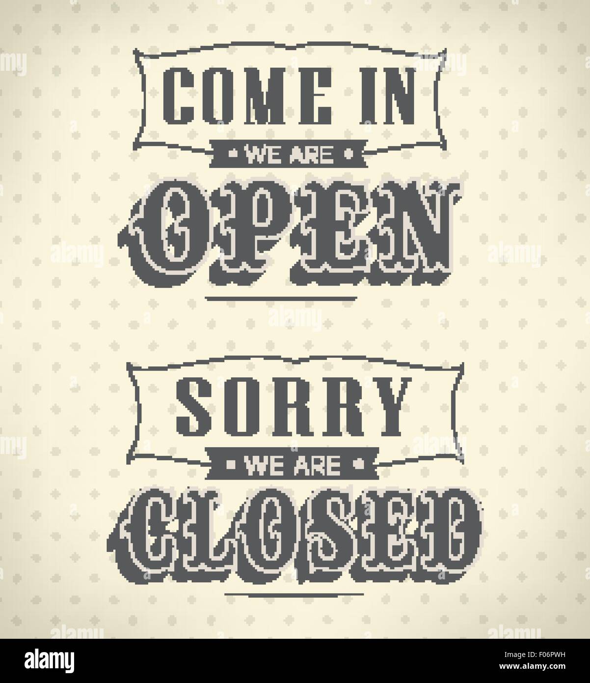 Open and Closed Vintage retro signs Stock Vector Image & Art - Alamy
