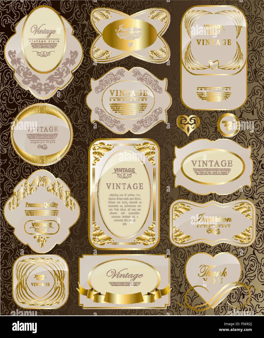 set of white and gold ribbon Stock Vector Image & Art - Alamy