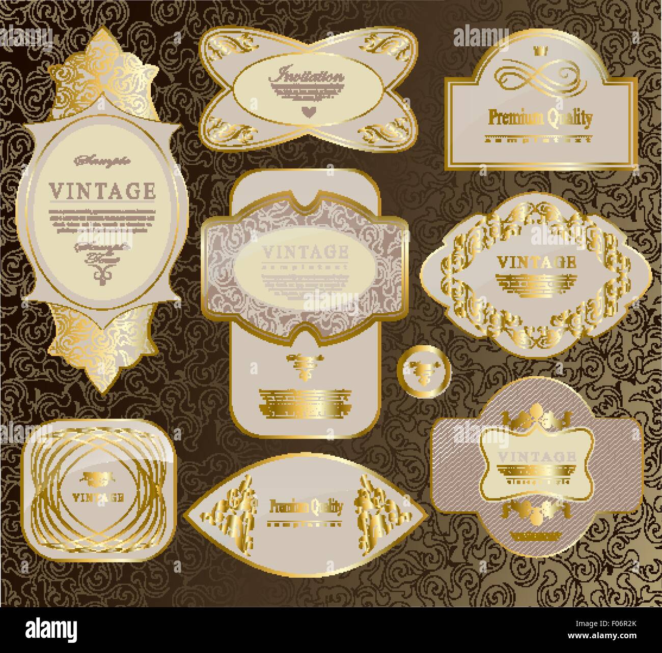 set of white and gold ribbon Stock Vector Image & Art - Alamy