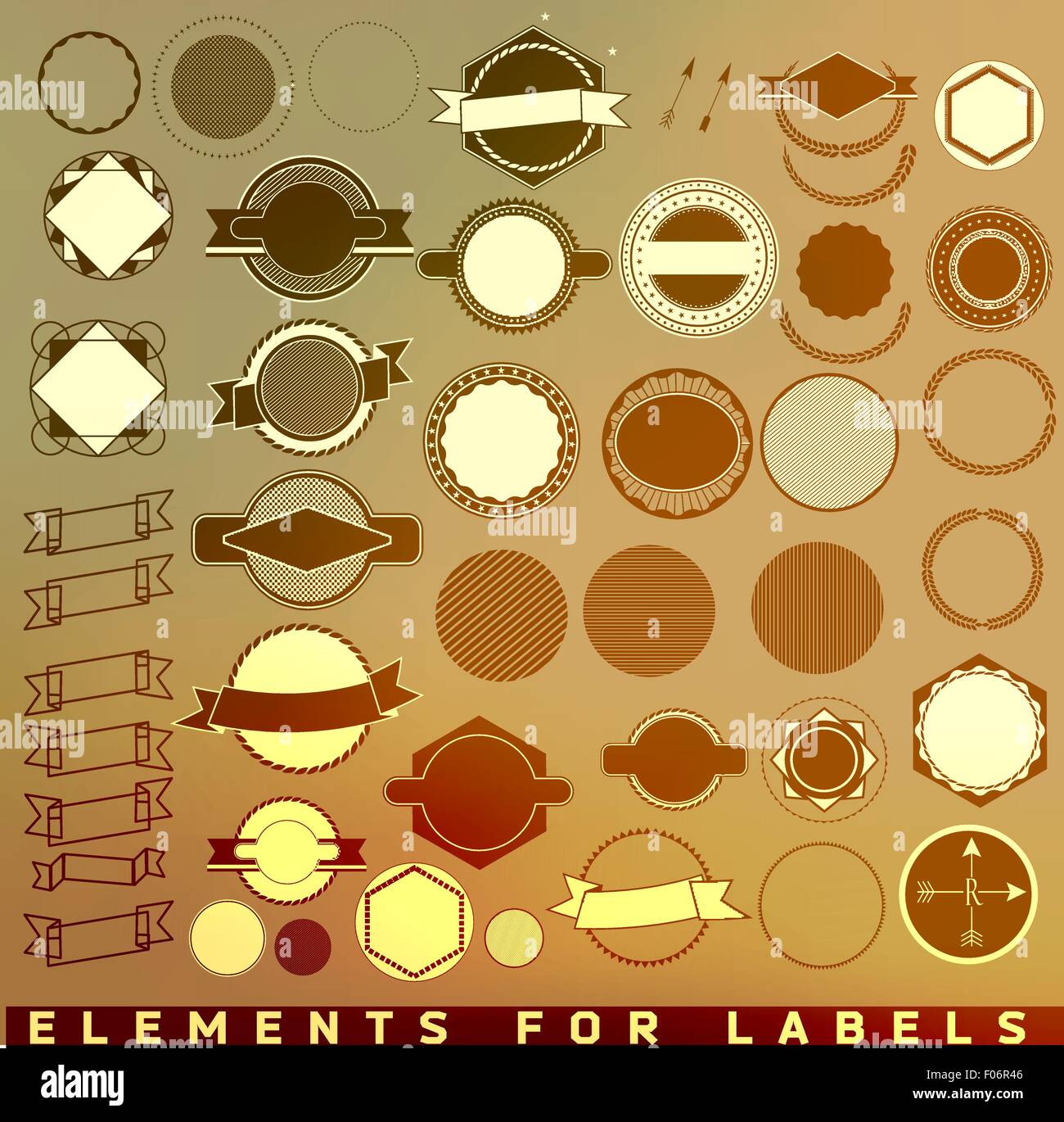 set retro vintage ribbons and label Stock Vector Image & Art - Alamy