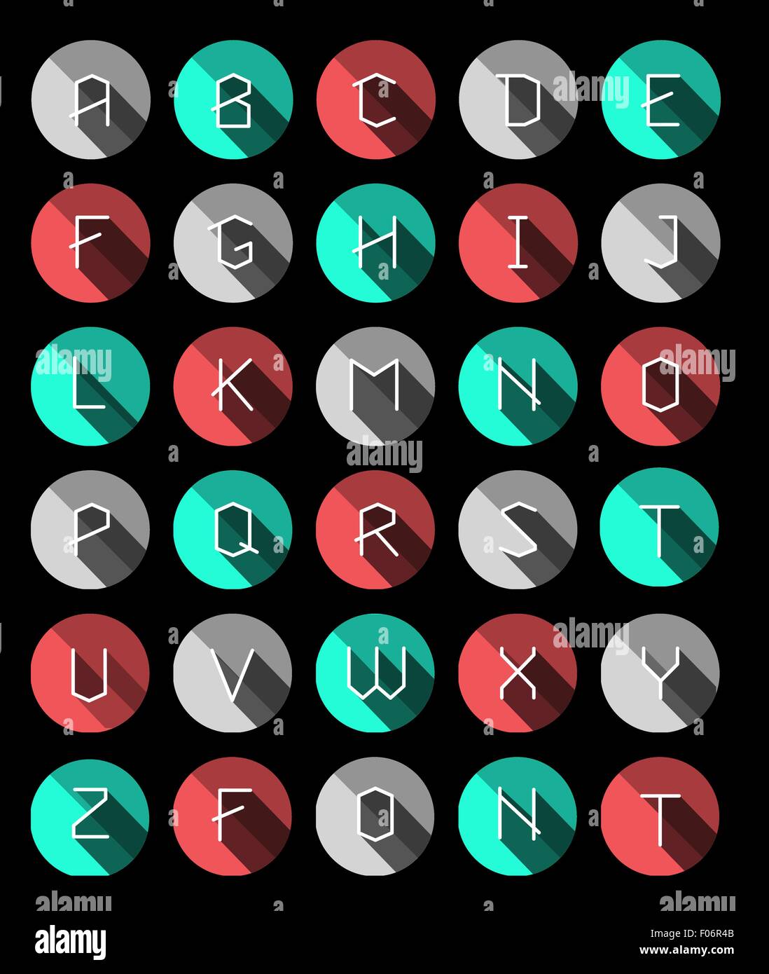 Flat icons alphabet Stock Vector Image & Art - Alamy