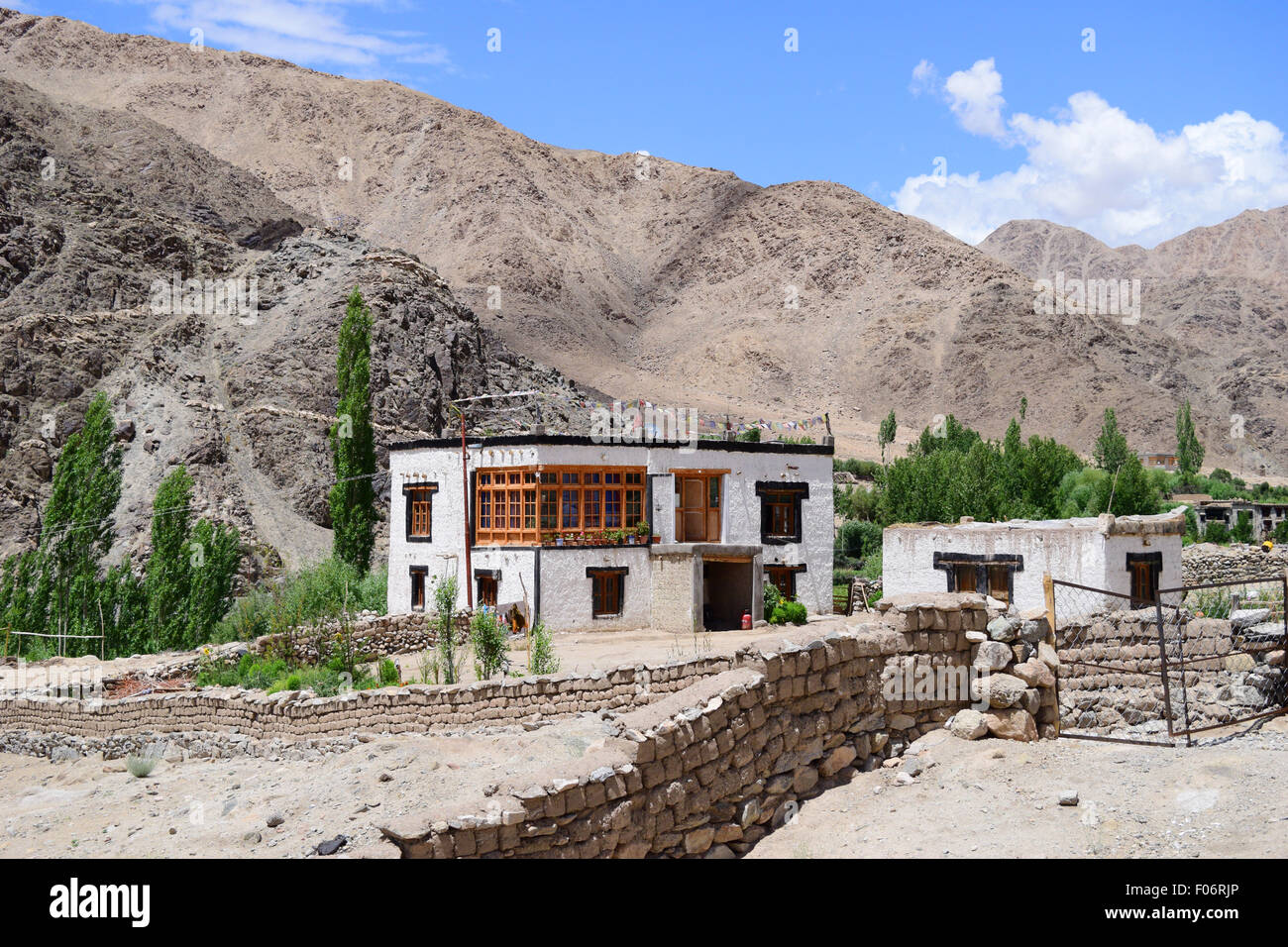 Ladakh India House built on Himalayas Mountain Valley Stock Photo - Alamy