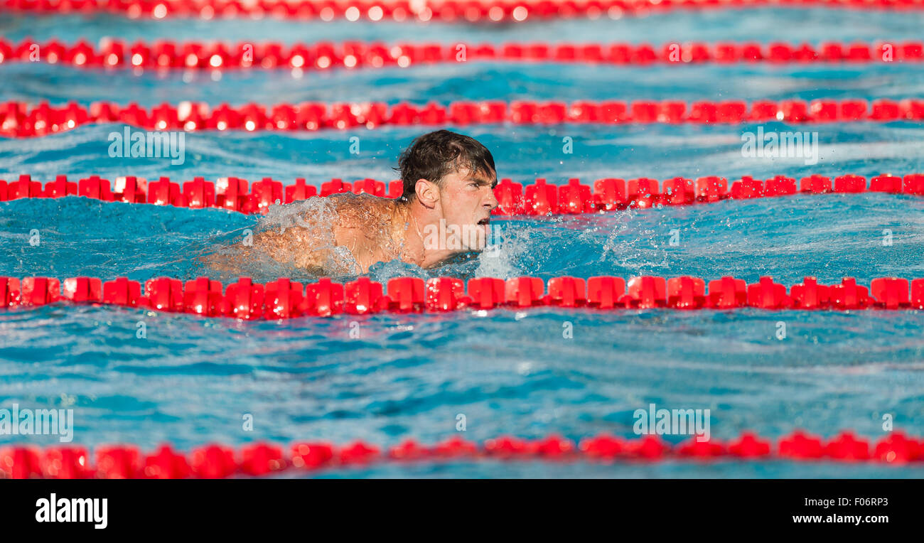 Michael Phelps reacts after winning the Final of the 100m Butterfly ...