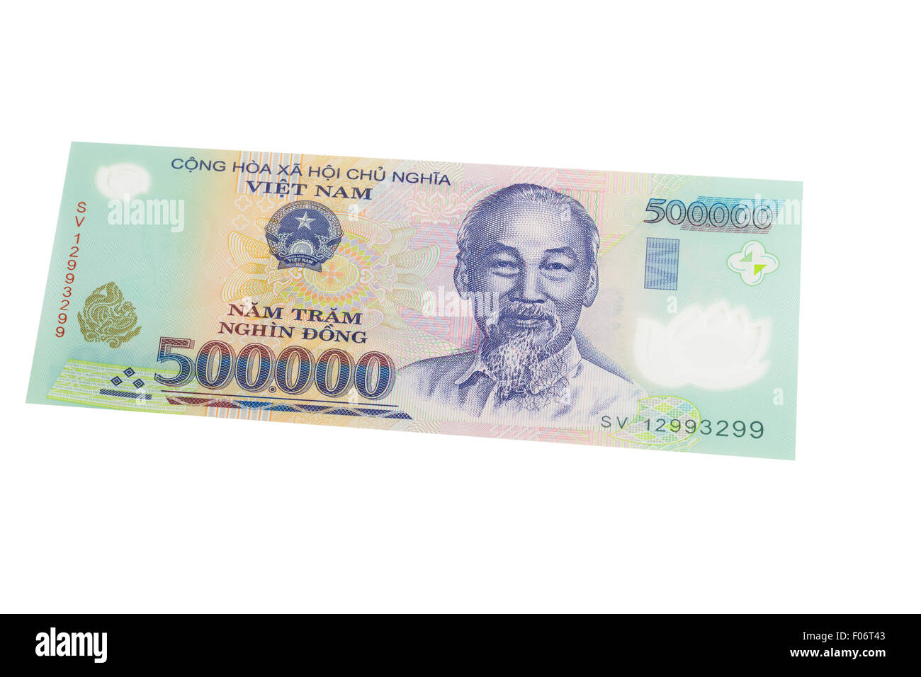 Five hundred thousand vietnamese Dong banknote on a white background ...