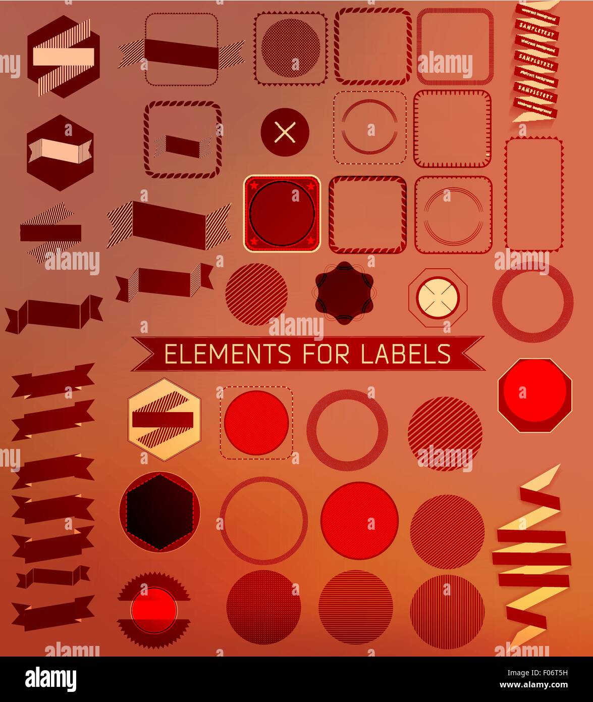 set retro vintage ribbons and label Stock Vector Image & Art - Alamy