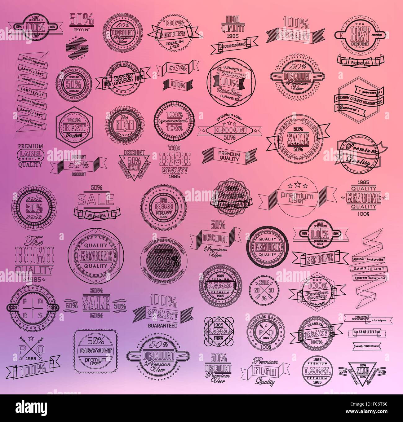 set retro vintage ribbons and label Stock Vector Image & Art - Alamy