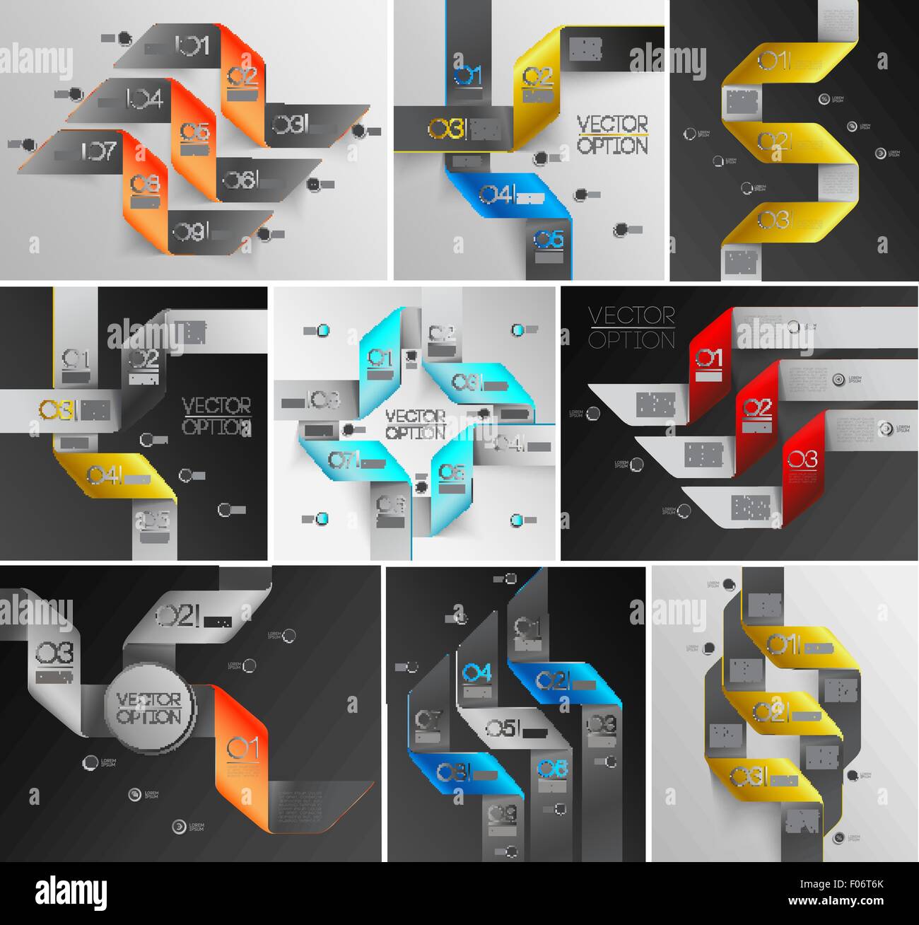 arrows lines infographics set Stock Vector Image & Art - Alamy