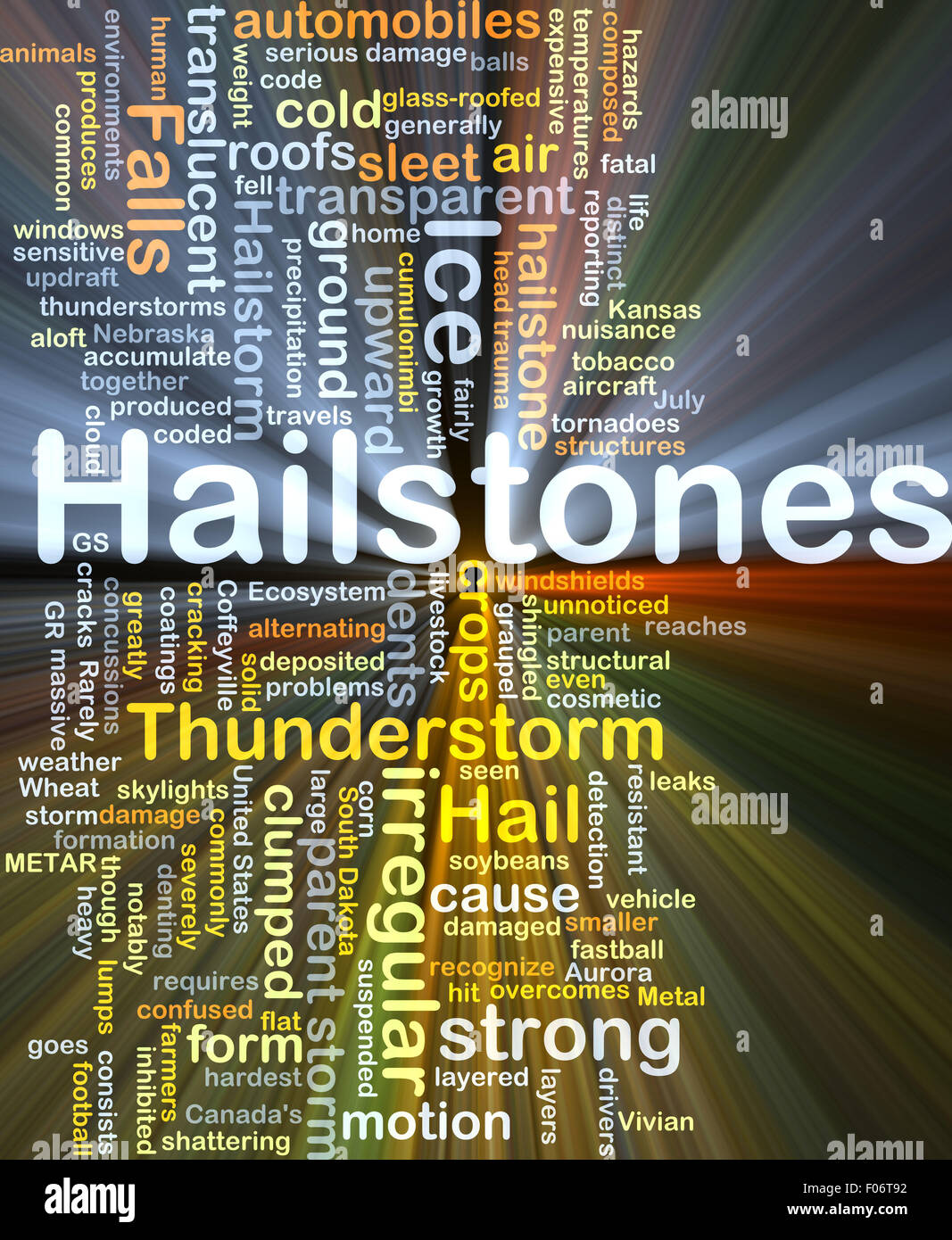 Background concept wordcloud illustration of hailstones glowing light ...