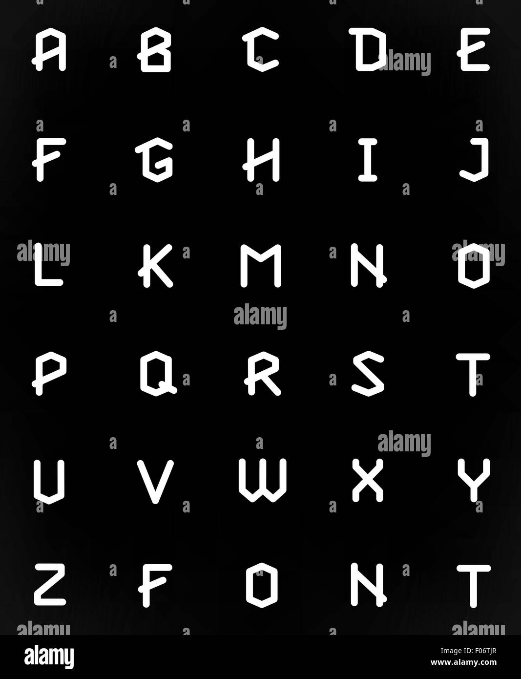 Character alphabet Black and White Stock Photos & Images - Alamy