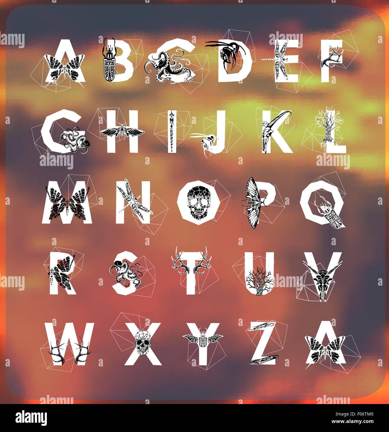 Polygonal geometric font Stock Vector Image & Art - Alamy