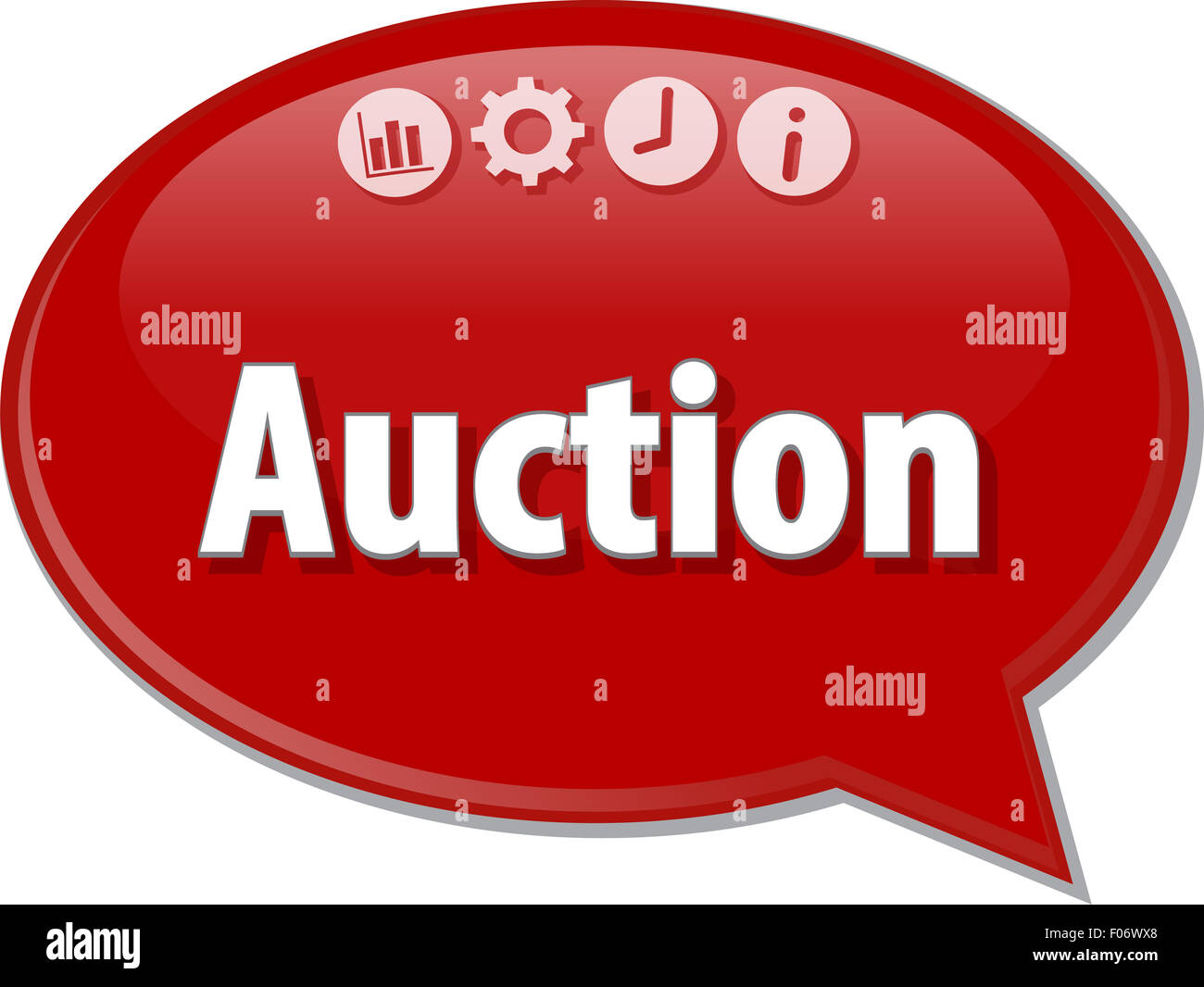 Speech bubble dialog illustration of business term saying Auction Stock ...