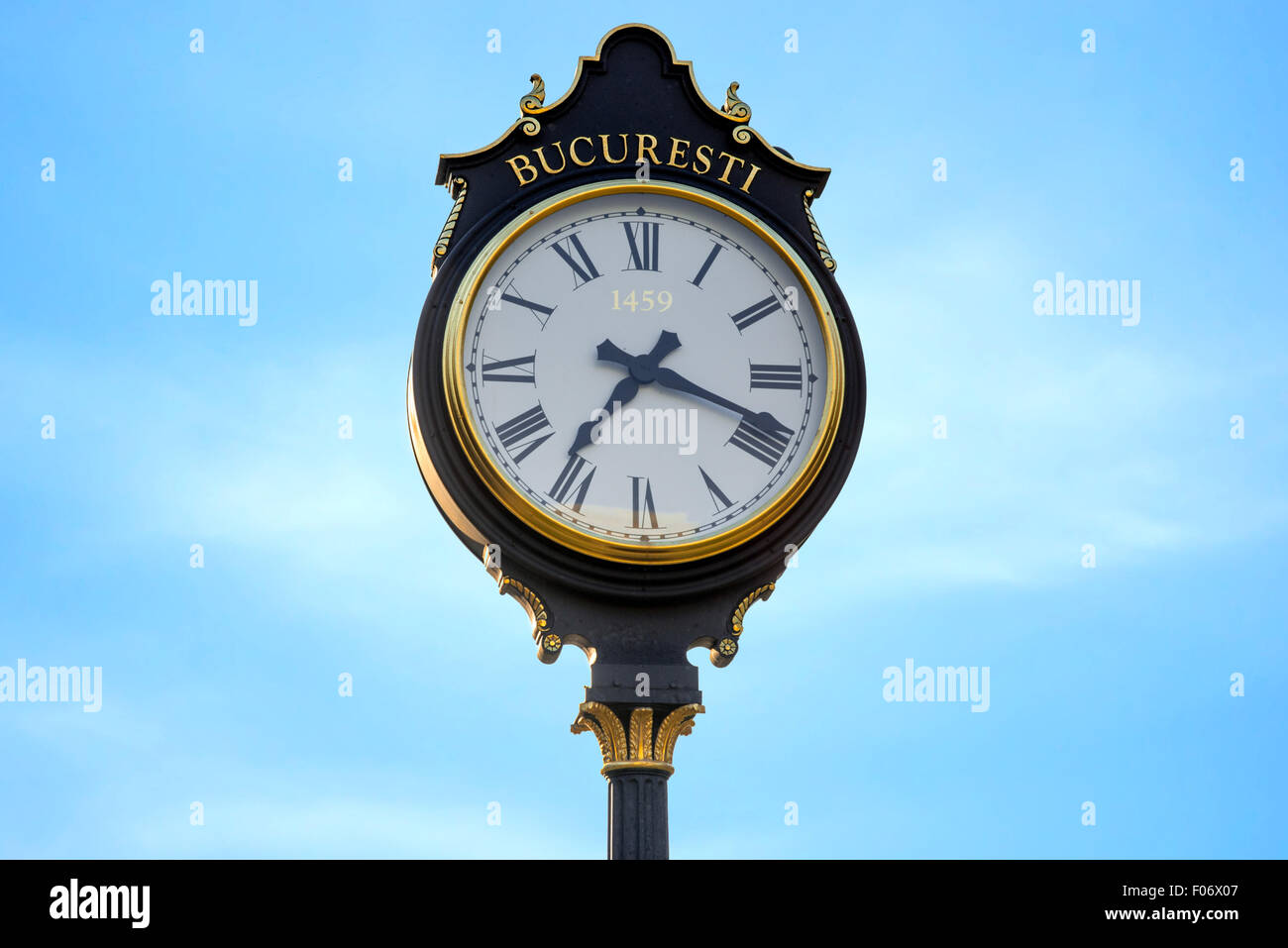 Parliament clocks in Bucharest city Stock Photo - Alamy