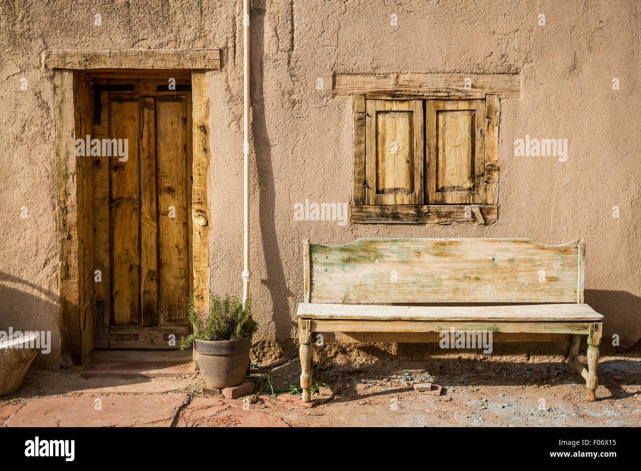 Adobe window and door architecture in Taos, New Mexico, USA Stock Photo ...
