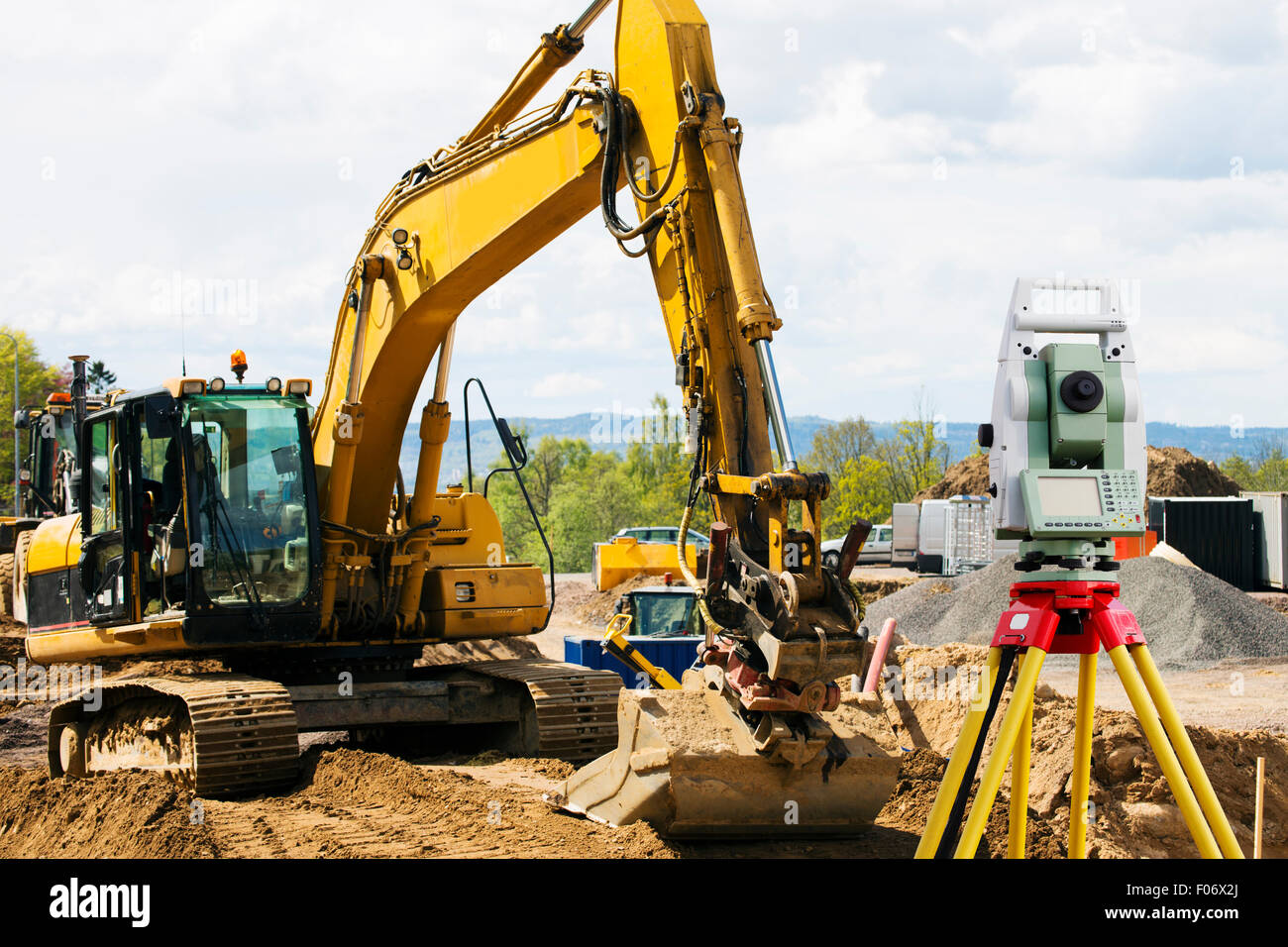 surveying measuring instrument inside construction Stock Photo - Alamy