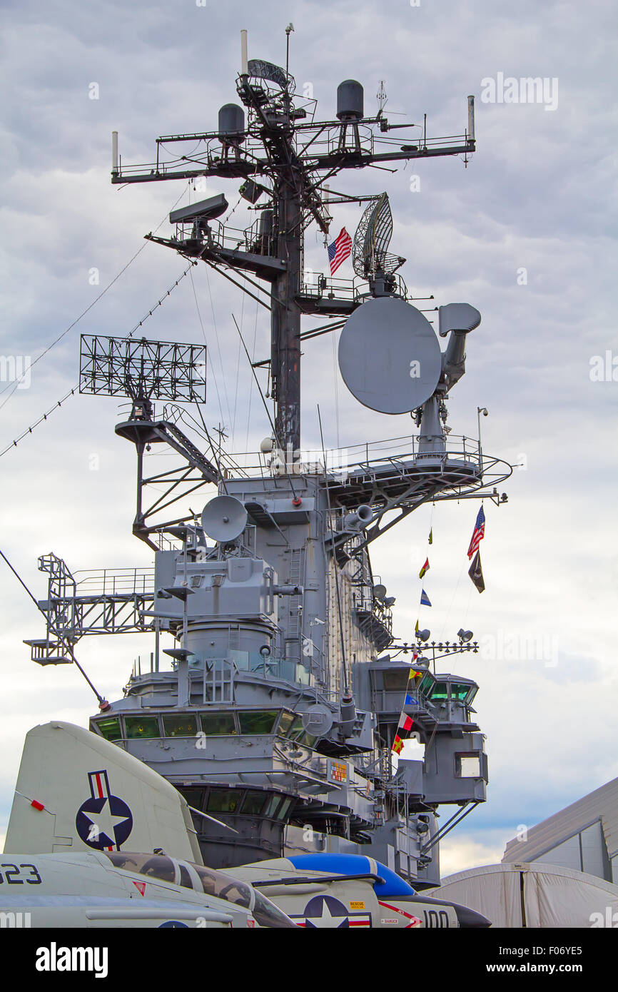 Frament of the eqipment of the US Navy battle ship Stock Photo - Alamy
