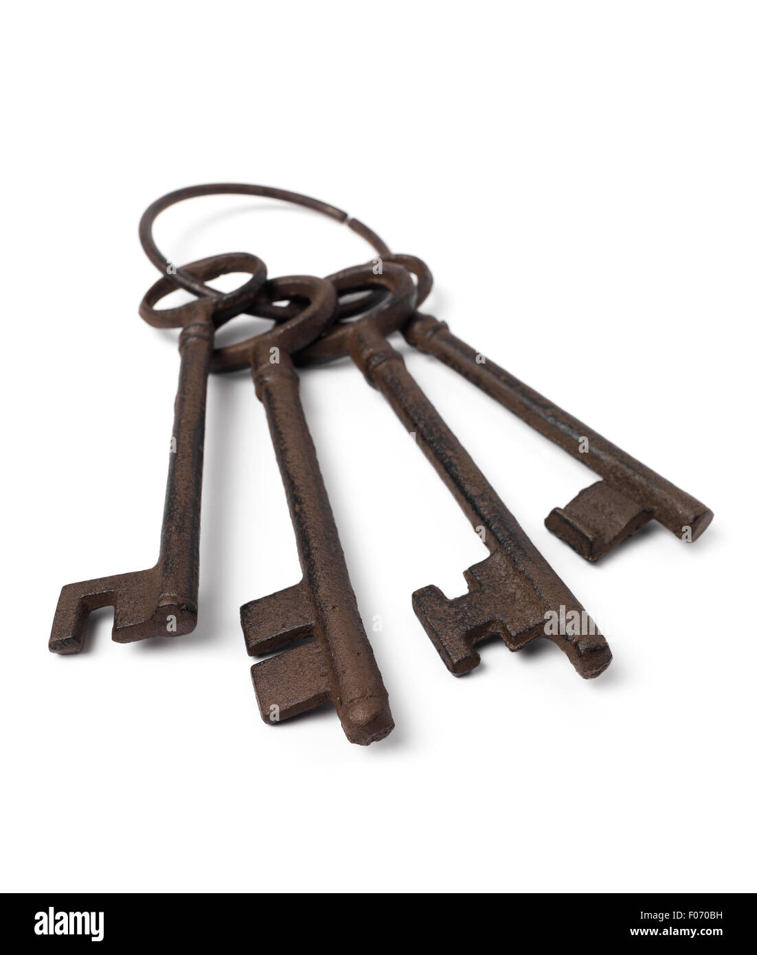 set of old rusty Keys Isolated on white Stock Photo - Alamy