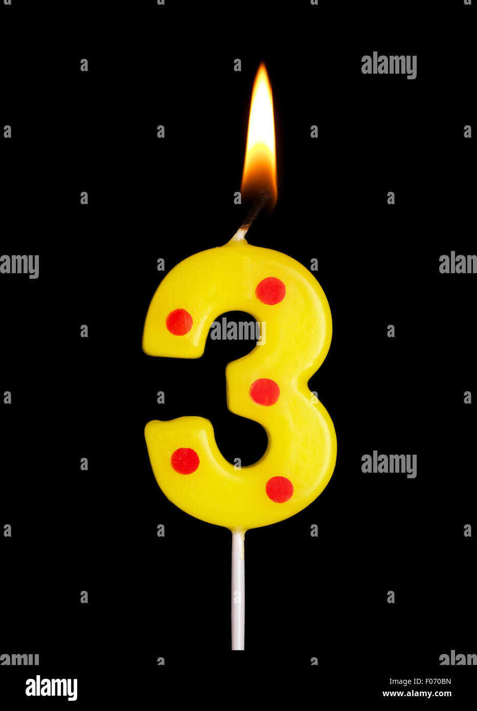 Number 3 candle Stock Photo - Alamy