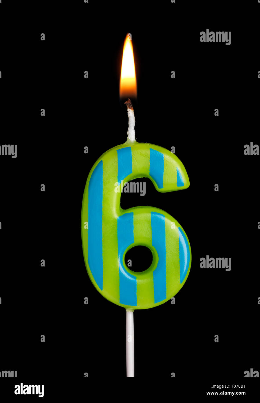 Birthday cake candles number six hi-res stock photography and images ...