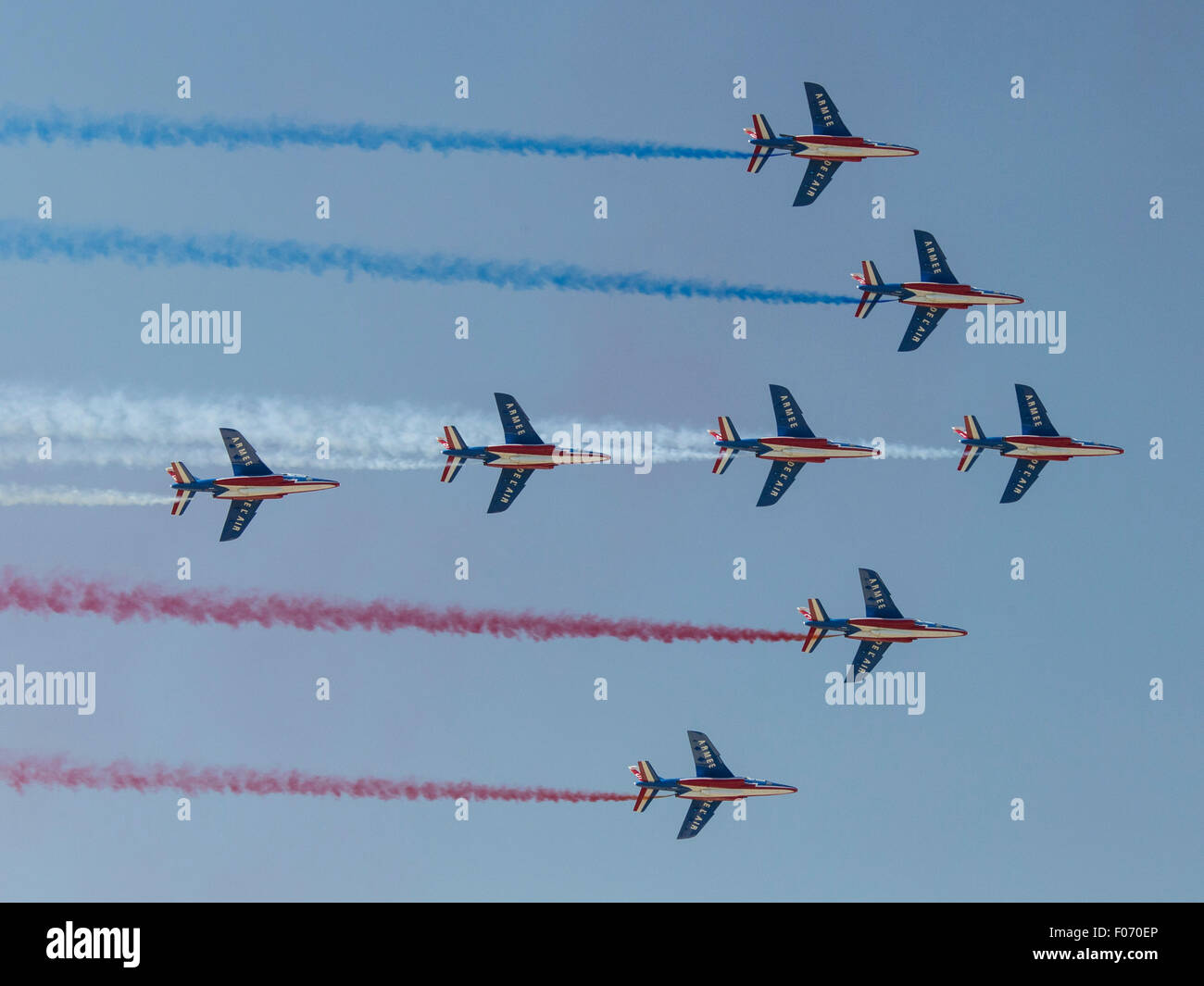 The Patrouille de France, the French national aerobatic display team at ...