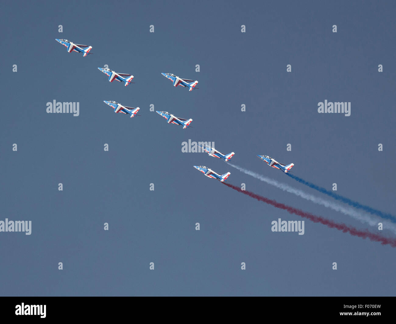 The Patrouille de France, the French national aerobatic display team at ...