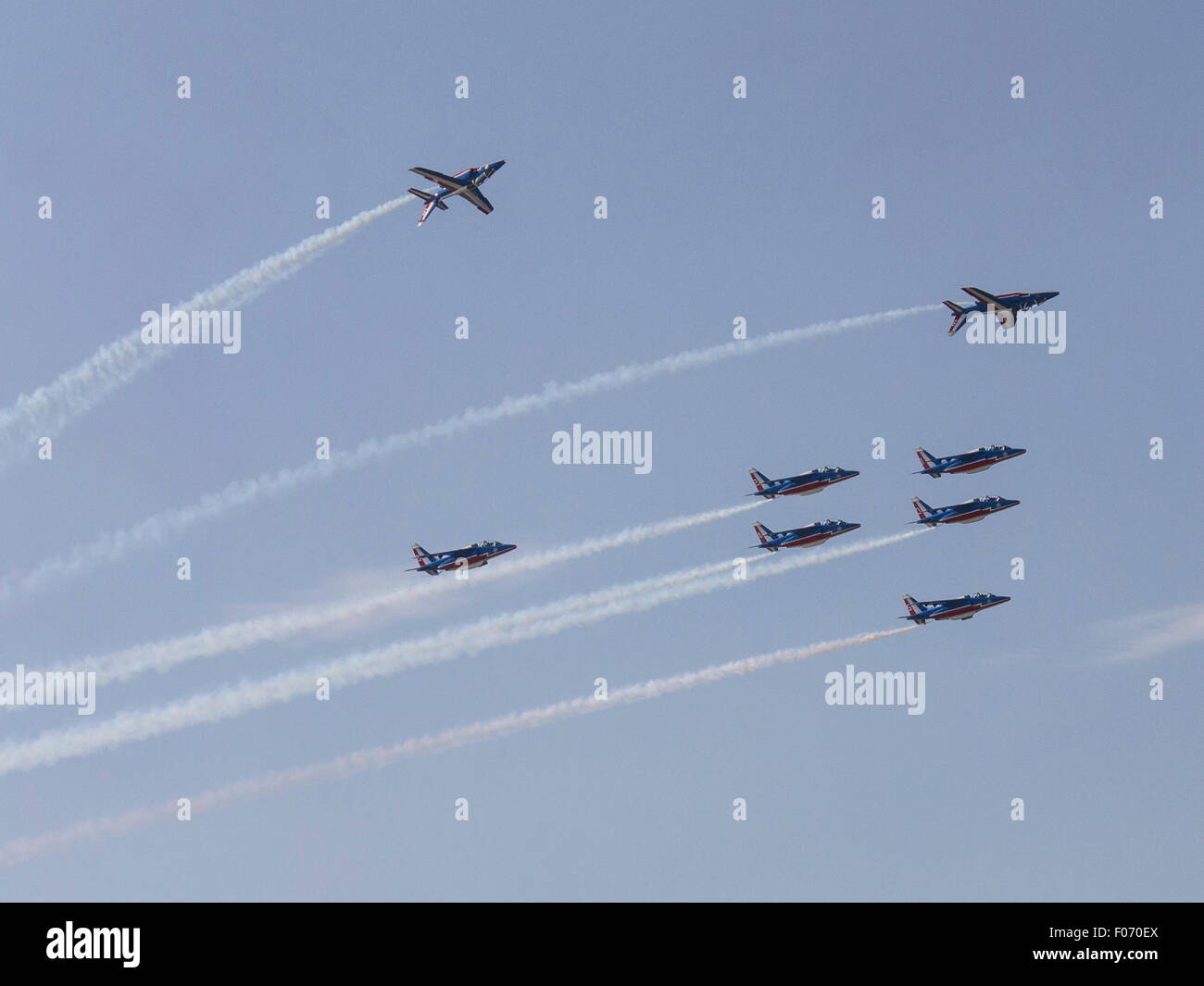 The Patrouille de France, the French national aerobatic display team at ...