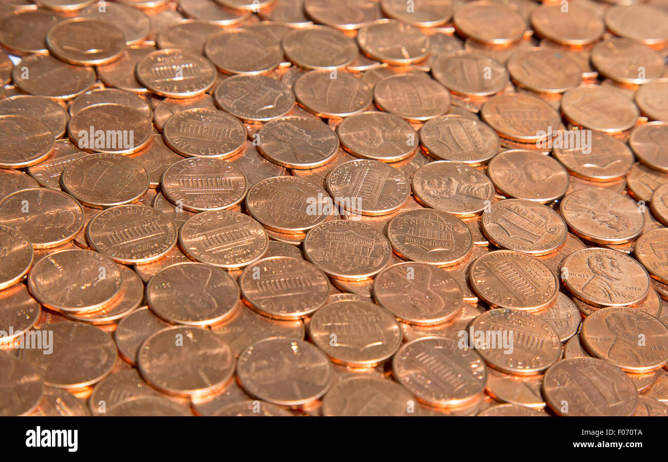 Huge pile of the US coins Stock Photo - Alamy