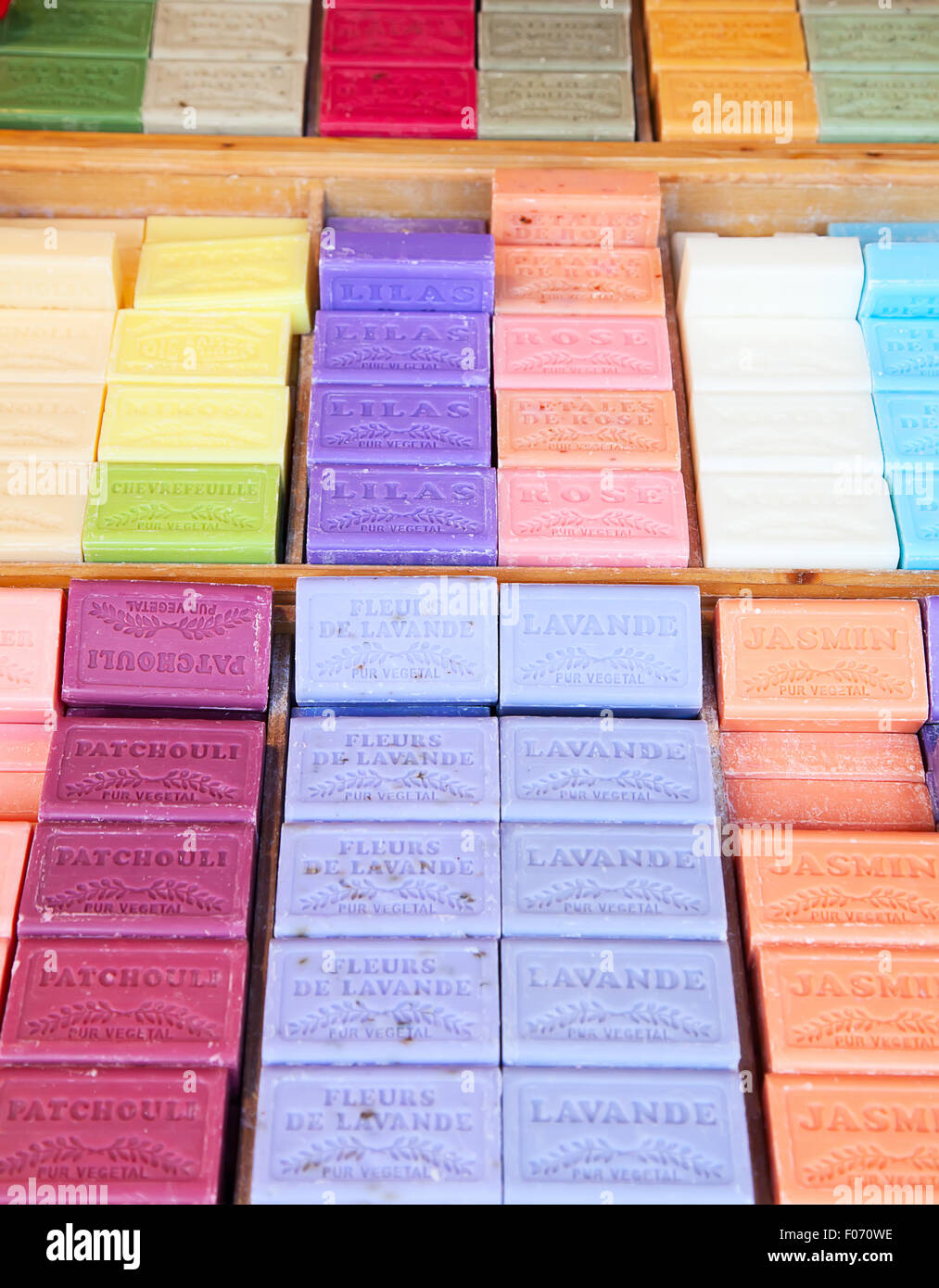 Assorted bars of various flavored soaps Stock Photo - Alamy