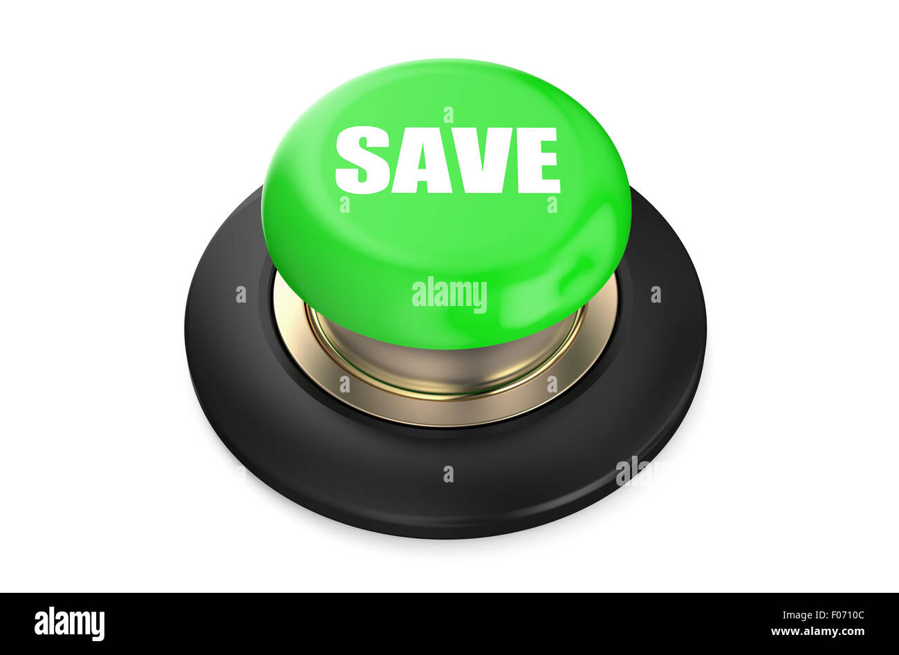 Save Green button isolated on white background Stock Photo - Alamy