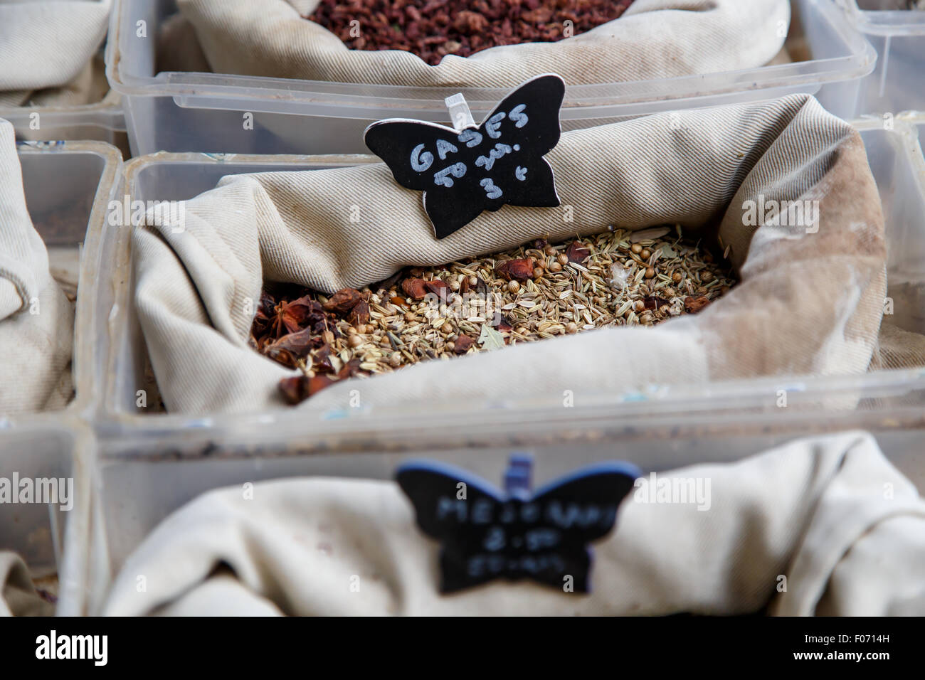 close-up of different types of Assorted Spices Stock Photo - Alamy