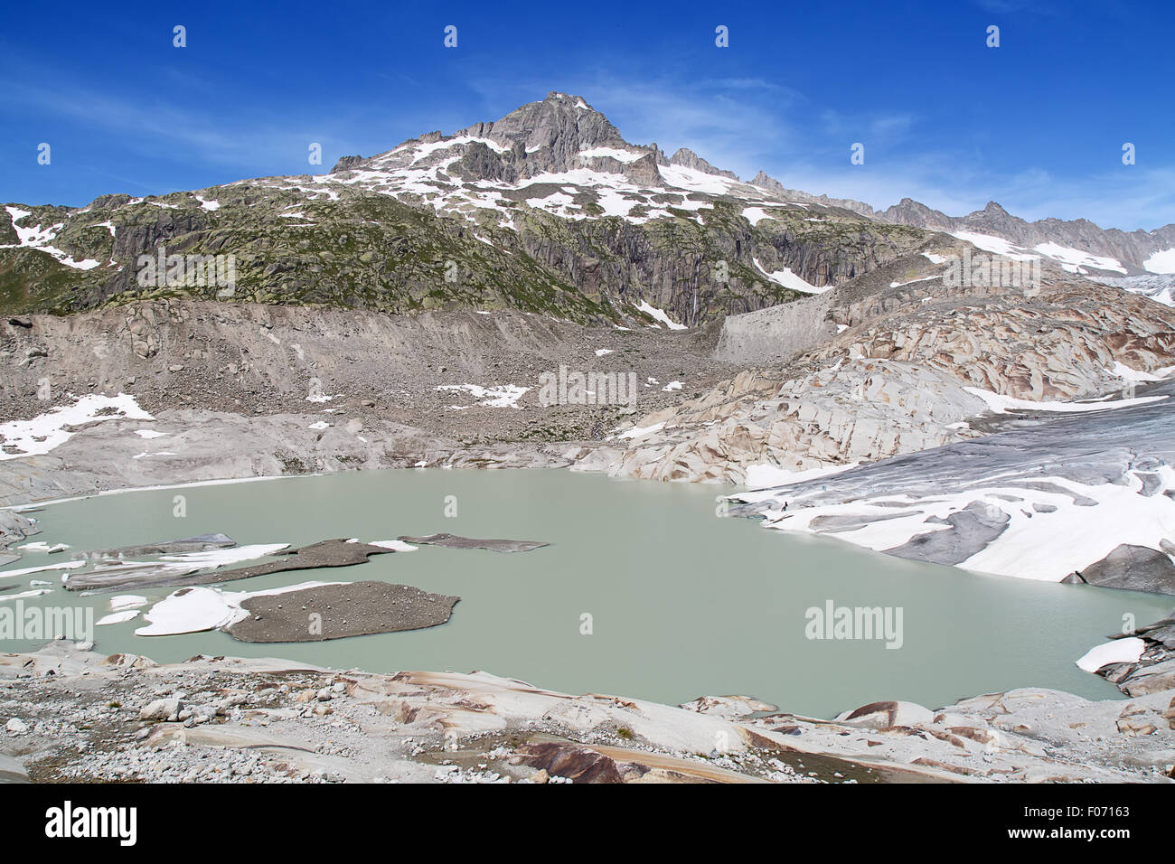 Rhone glacier, source of Rhone river Stock Photo - Alamy