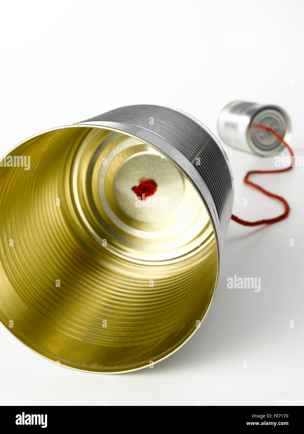Tin Can Telephone Stock Photo - Alamy