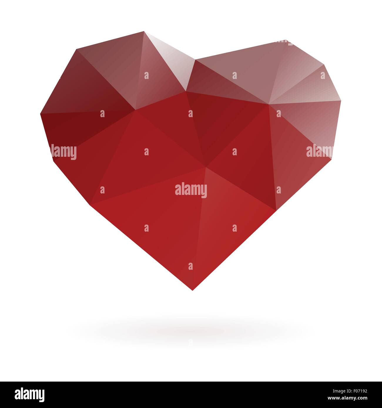 Abstract red heart symbol low poly vector gradient illustration Stock ...