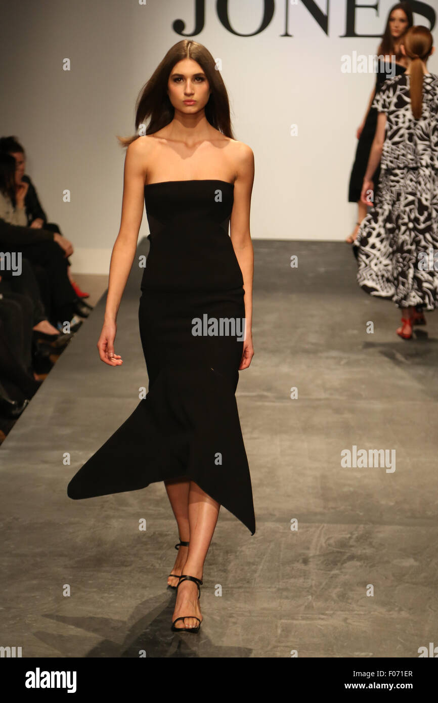 A model showcases designs by Dion Lee during a rehearsal ahead of the ...