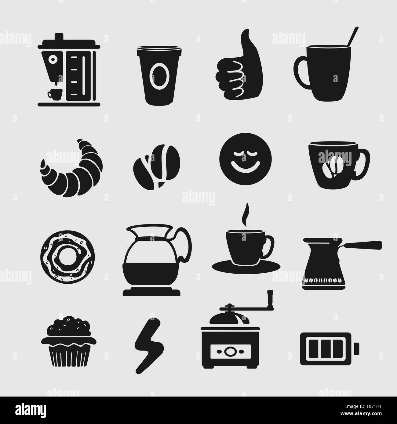 Symbol Set Vector Coffee Stock Vector Image & Art - Alamy