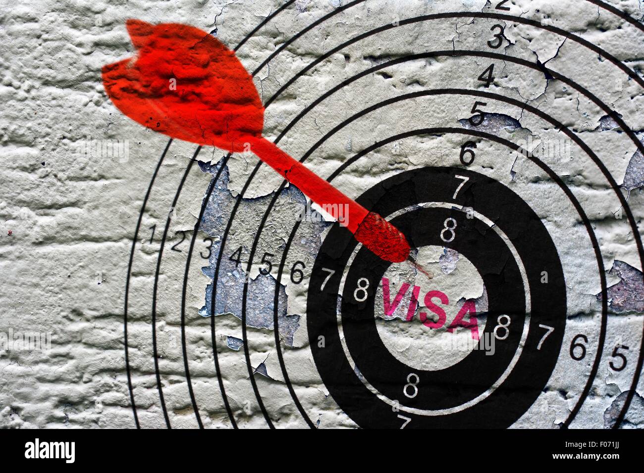 Visa target on grunge background Stock Photo - Alamy