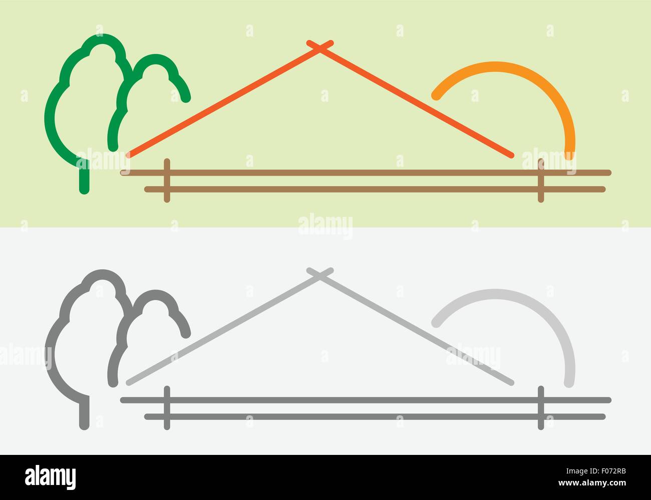 Summer countryside house farm Stock Vector Images - Alamy