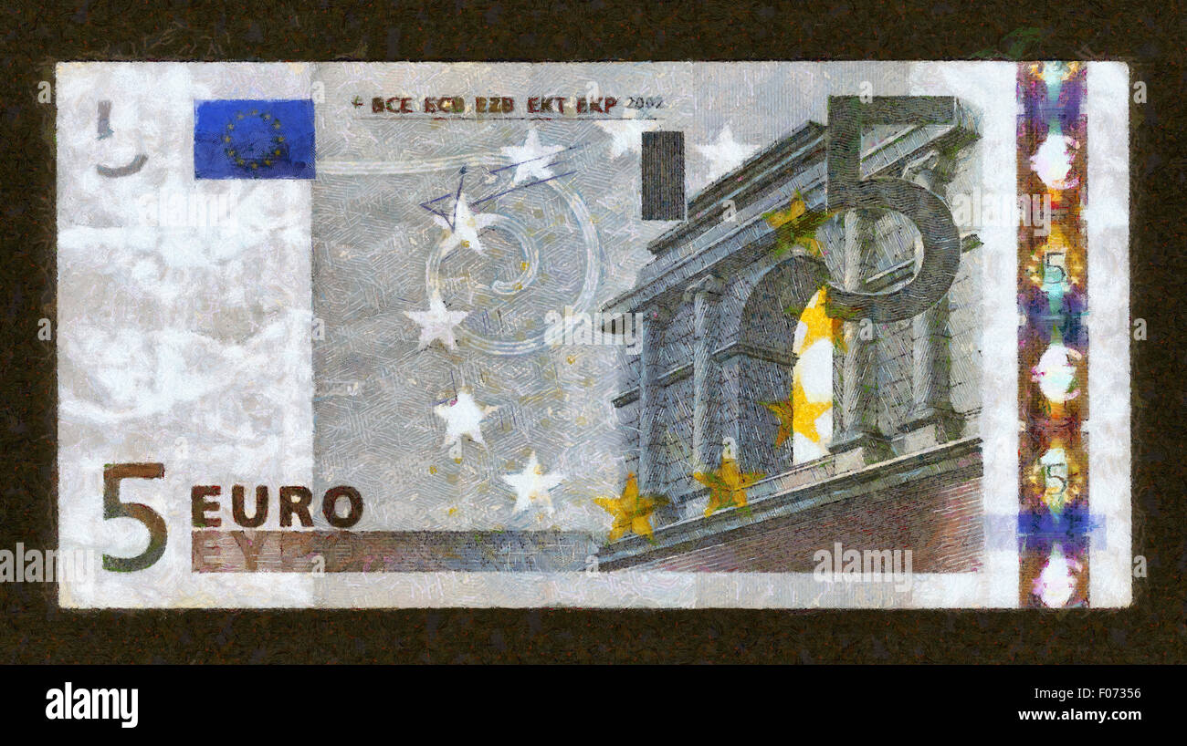 illustrations Banknote,Currency,Five Euro, European Union Stock Photo ...