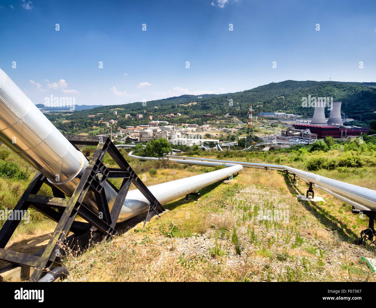 Geothermal power plant in Larderello Tuscany - Italy Stock Photo - Alamy