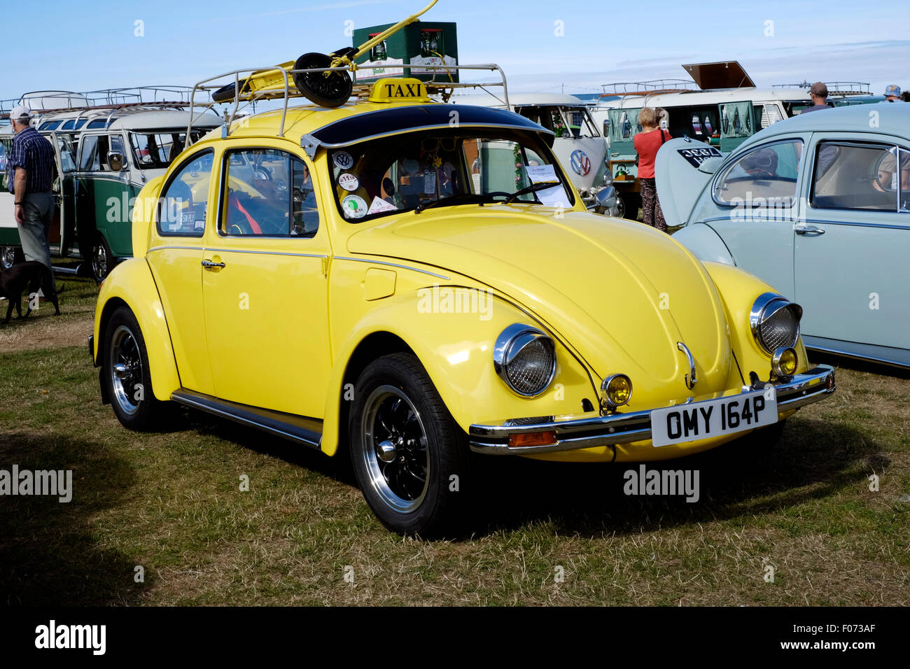yellow volkswagen beetle taxi at the vw car show on southsea common ...