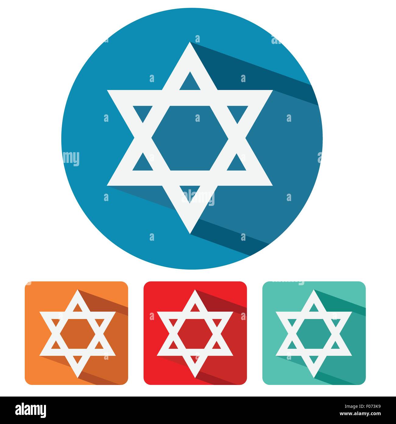 Judaism star of david flat design icon vector illustration Stock Vector ...