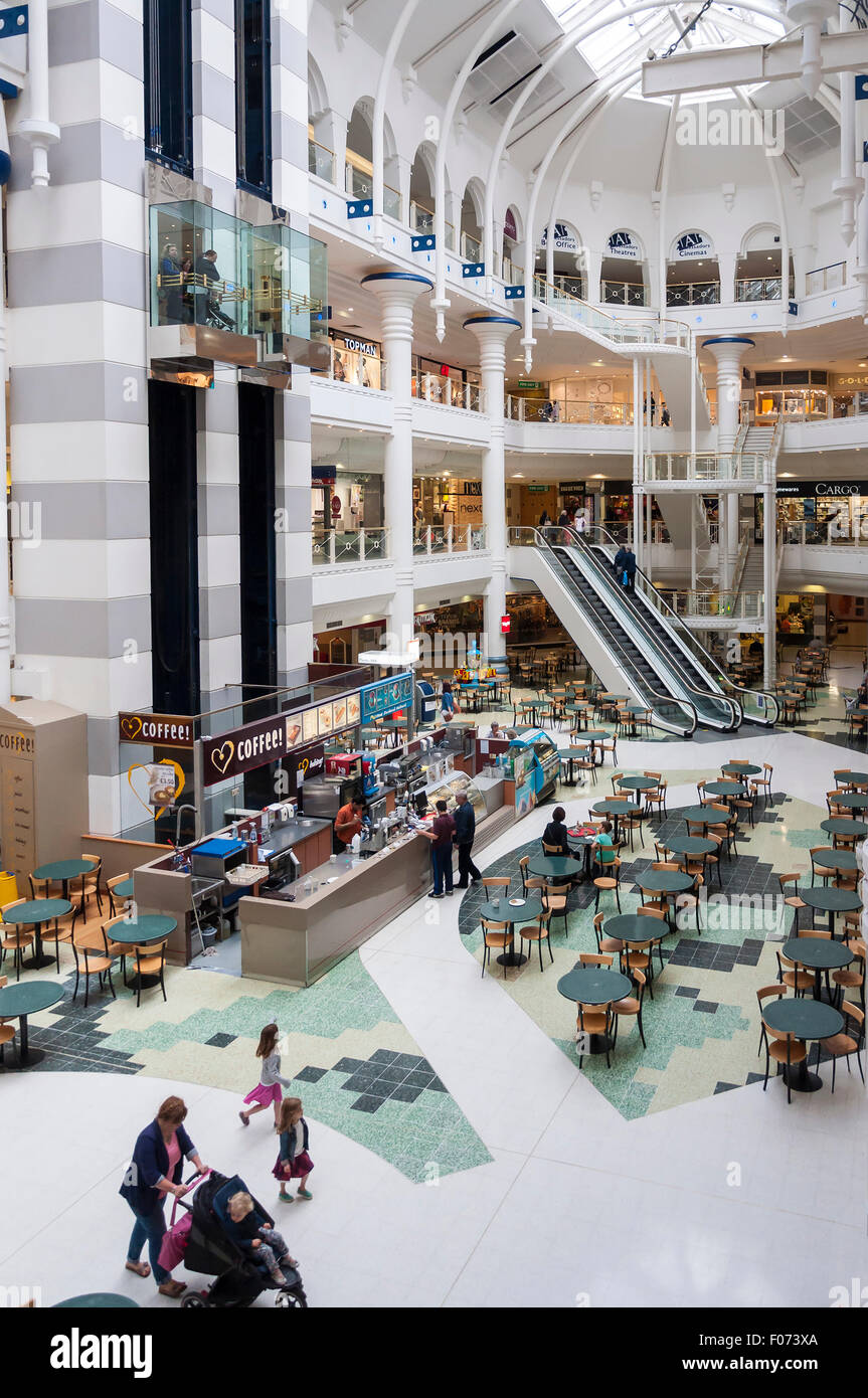 Interior atrium of The Peacocks Centre, Woking Town Square, Woking ...