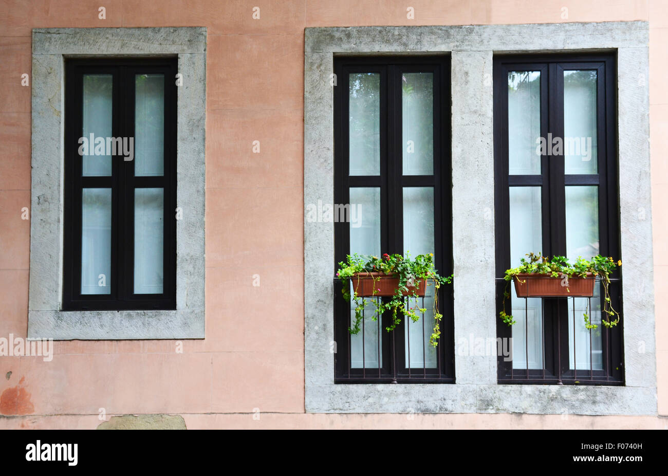 Old windows of house Stock Photo - Alamy