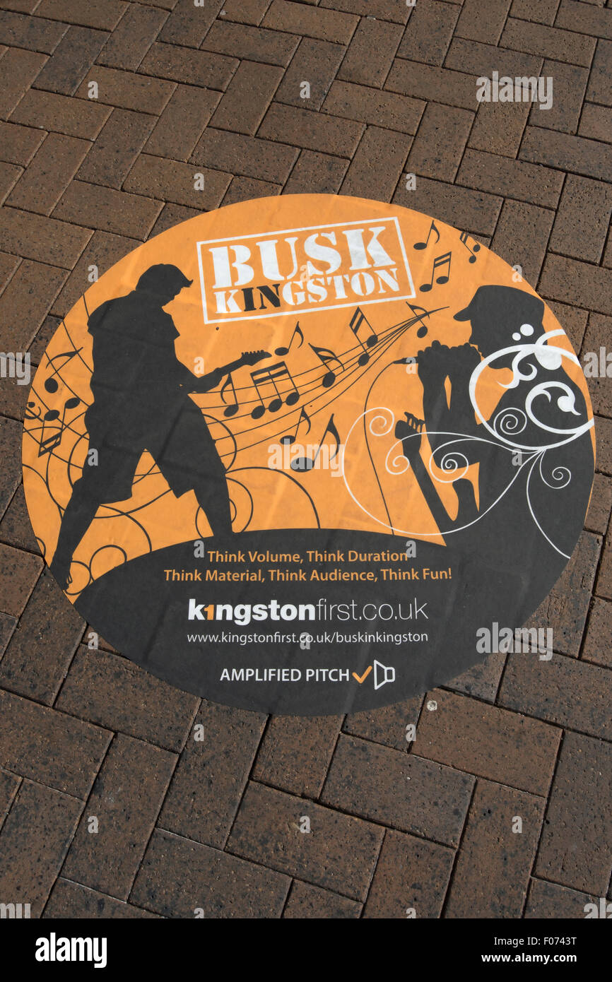 pavement sign in kingston upon thames, surrey, england, giving advice ...