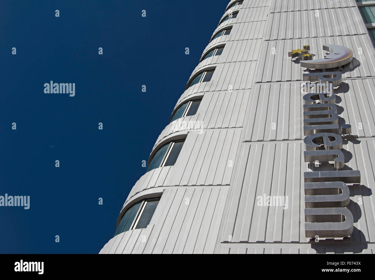premier inn logo on a wall of a branch of the nationwide hotel chain in ...