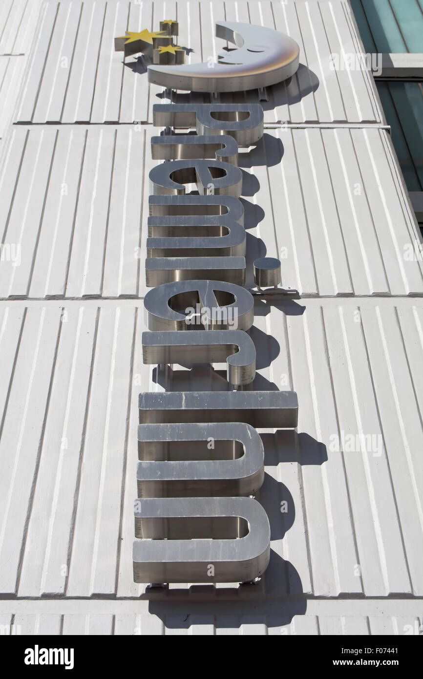 premier inn logo on a wall of a branch of the nationwide hotel chain in ...
