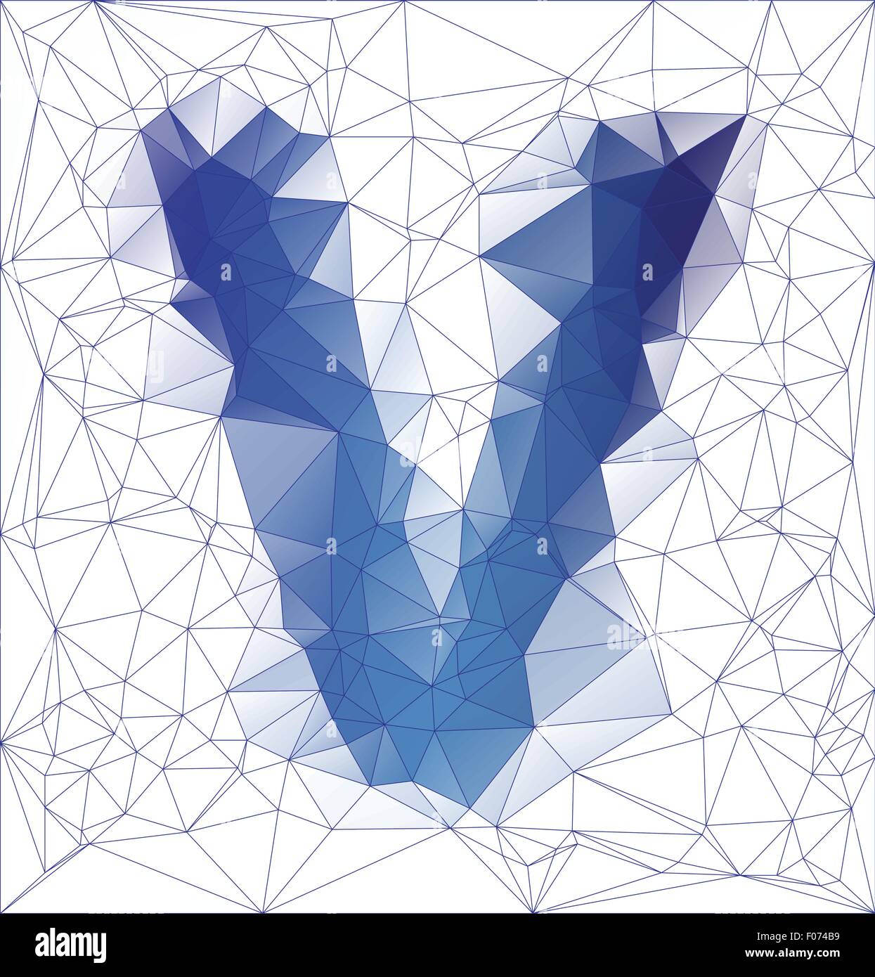Abstract Frozen letter V low poly design gradient EPS10 vector ...