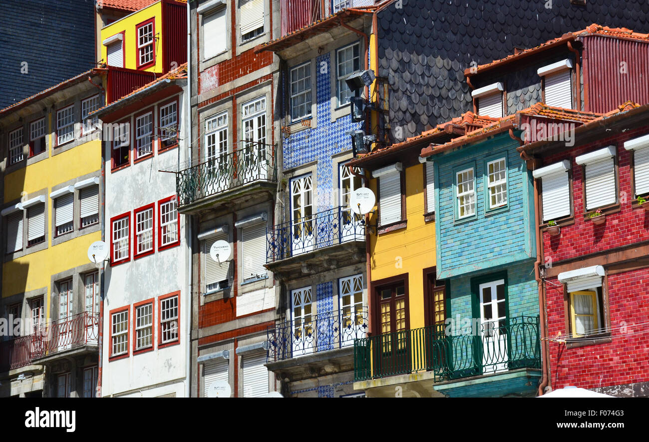 Colorful houses of Porto Ribeira Stock Photo - Alamy