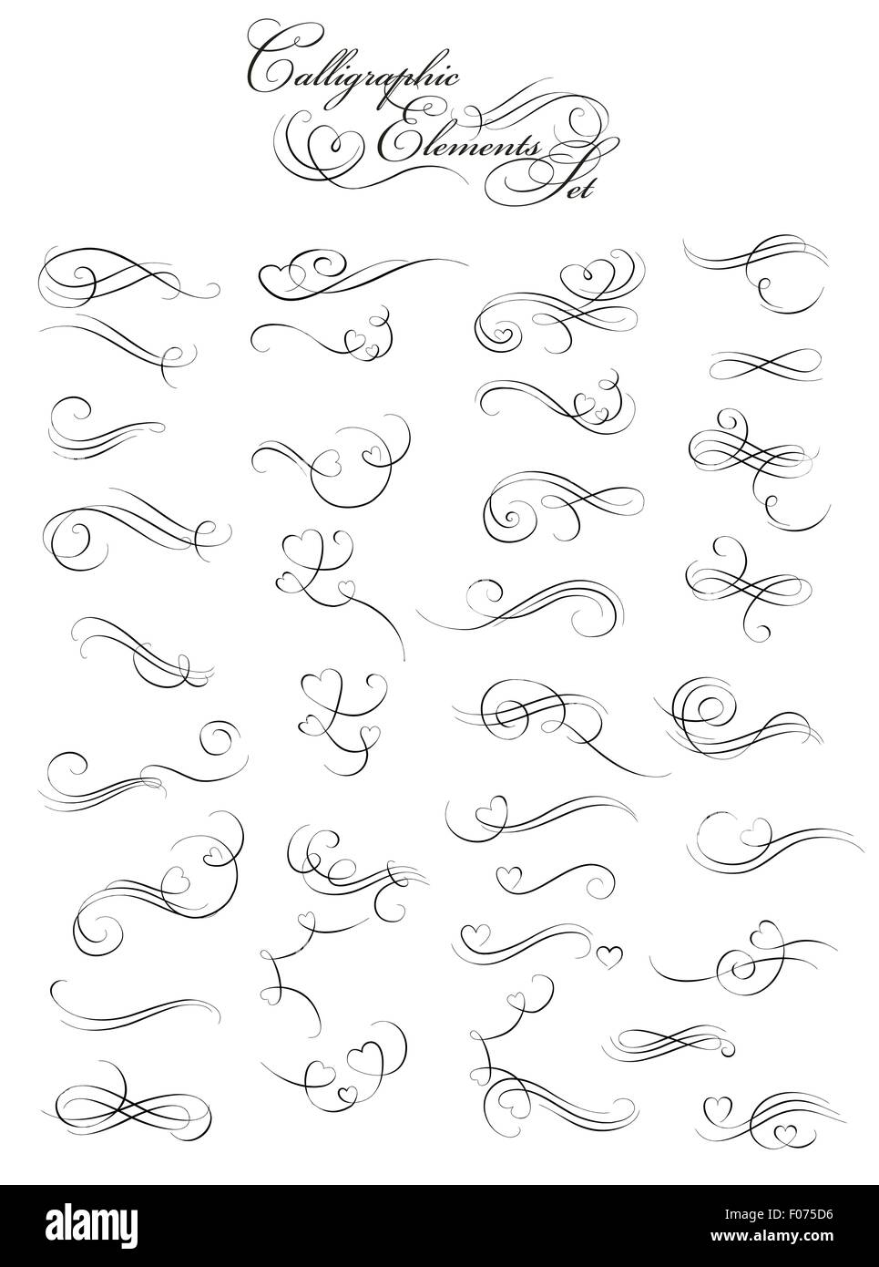 calligraphic floral design elements Stock Vector Image & Art - Alamy