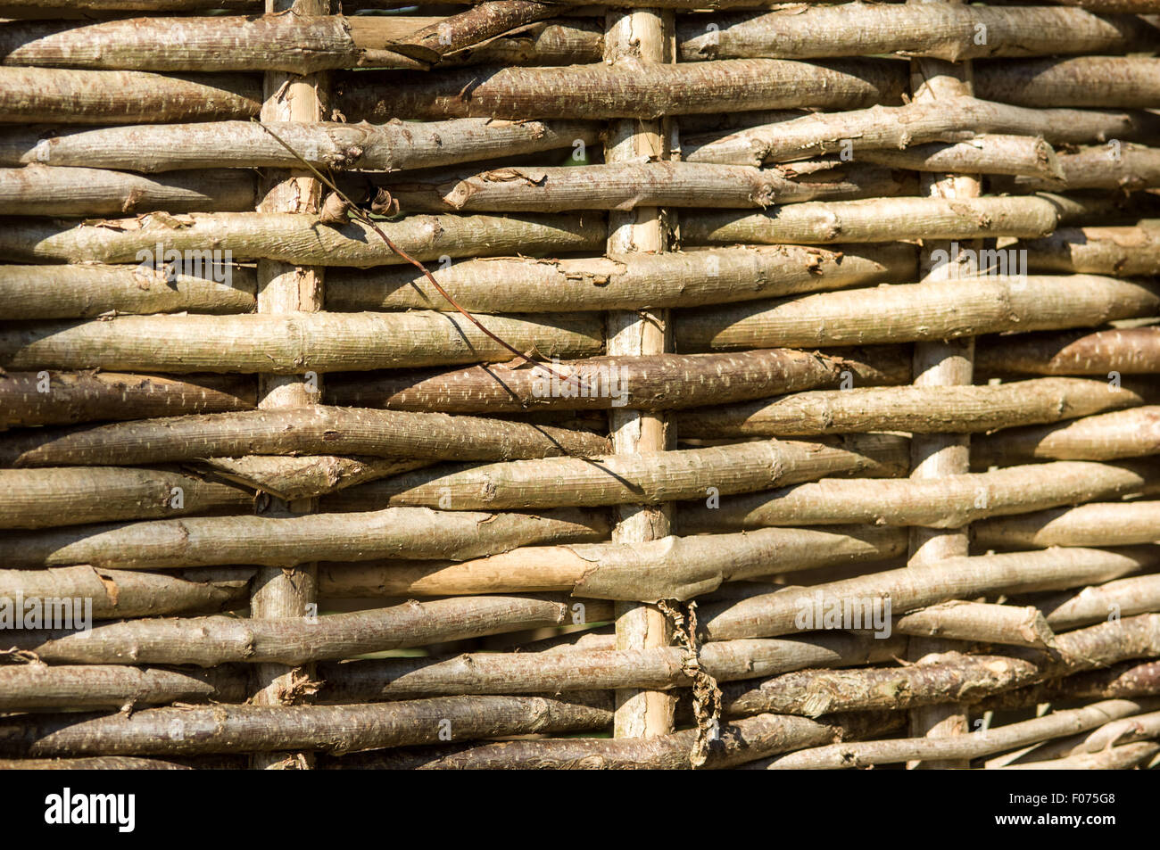 Sussex, England. Hazel fence, traditional woven twigs Stock Photo - Alamy